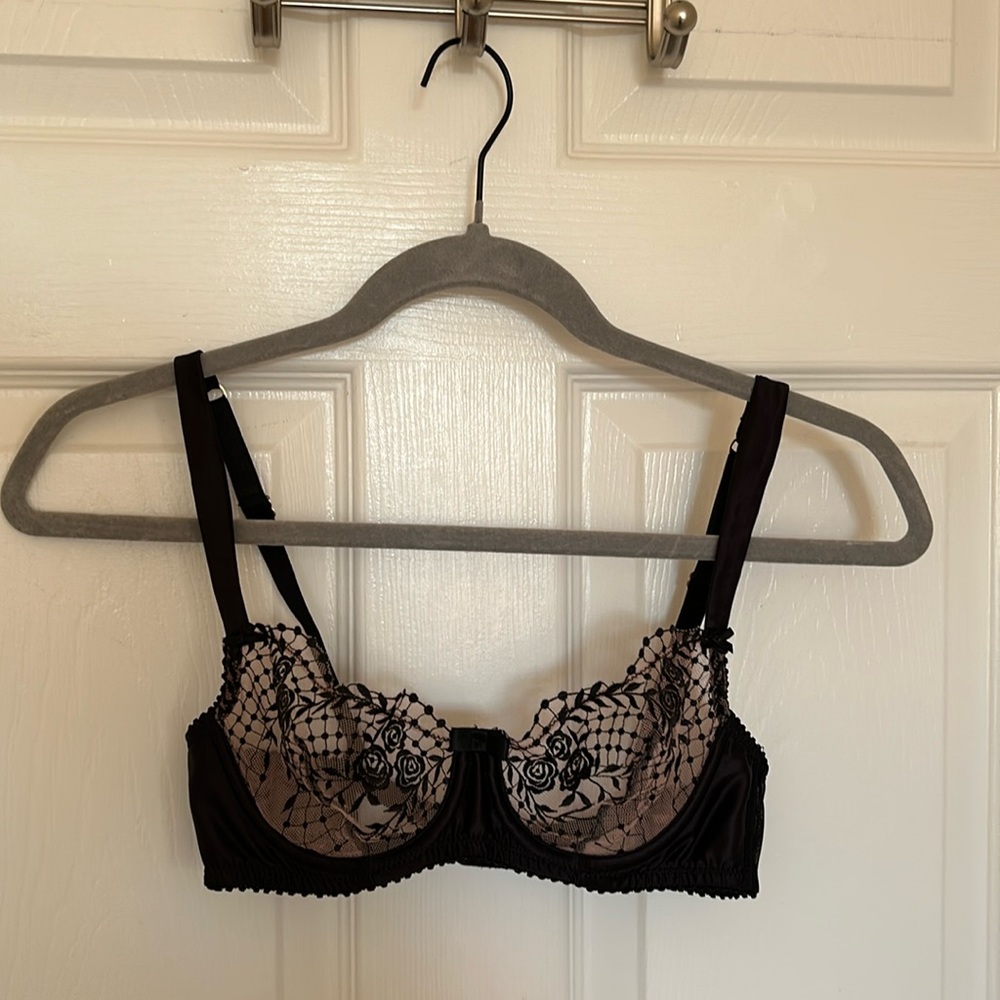 Dita Von Teese Black Rose Lace Bra 32b - Gem
